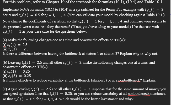 Solved = = For this problem, refer to Chapter 10 of the | Chegg.com