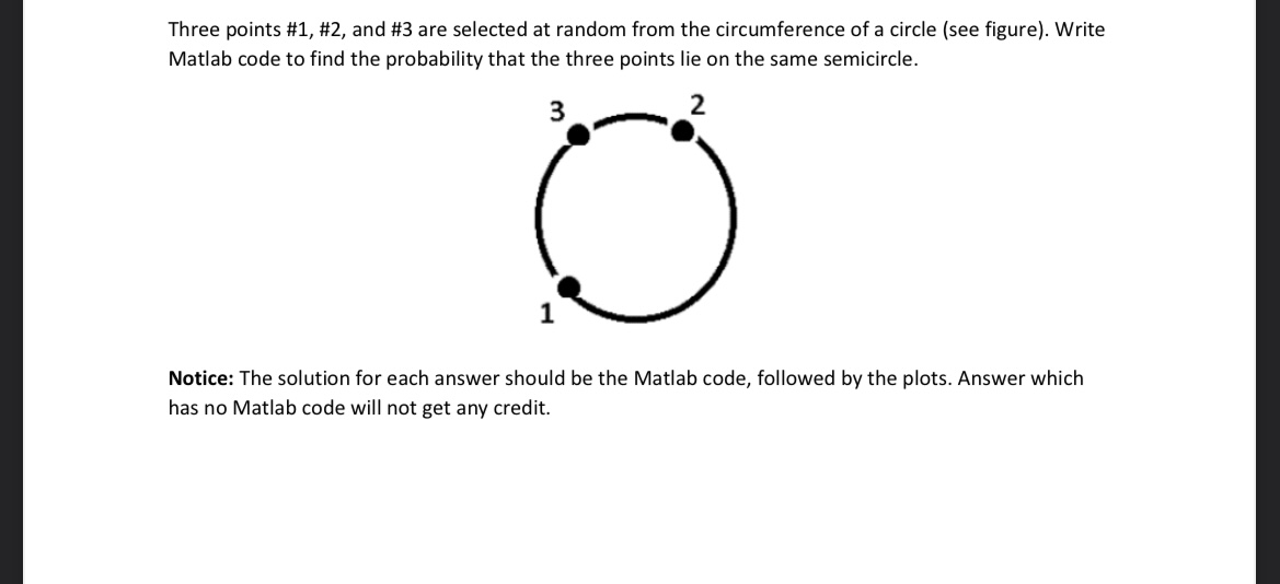 Solved Three points #1,#2, and #3 are selected at random | Chegg.com