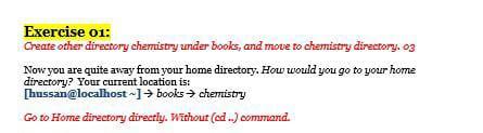 Solved Exercise 01: Create other directory chemistry under | Chegg.com