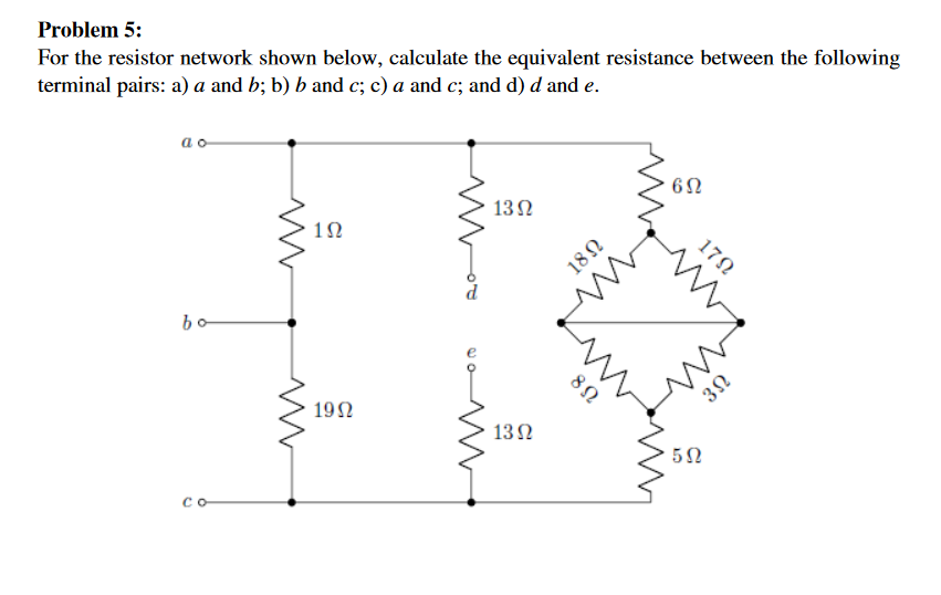 Solved For the resistor network shown below, calculate the | Chegg.com