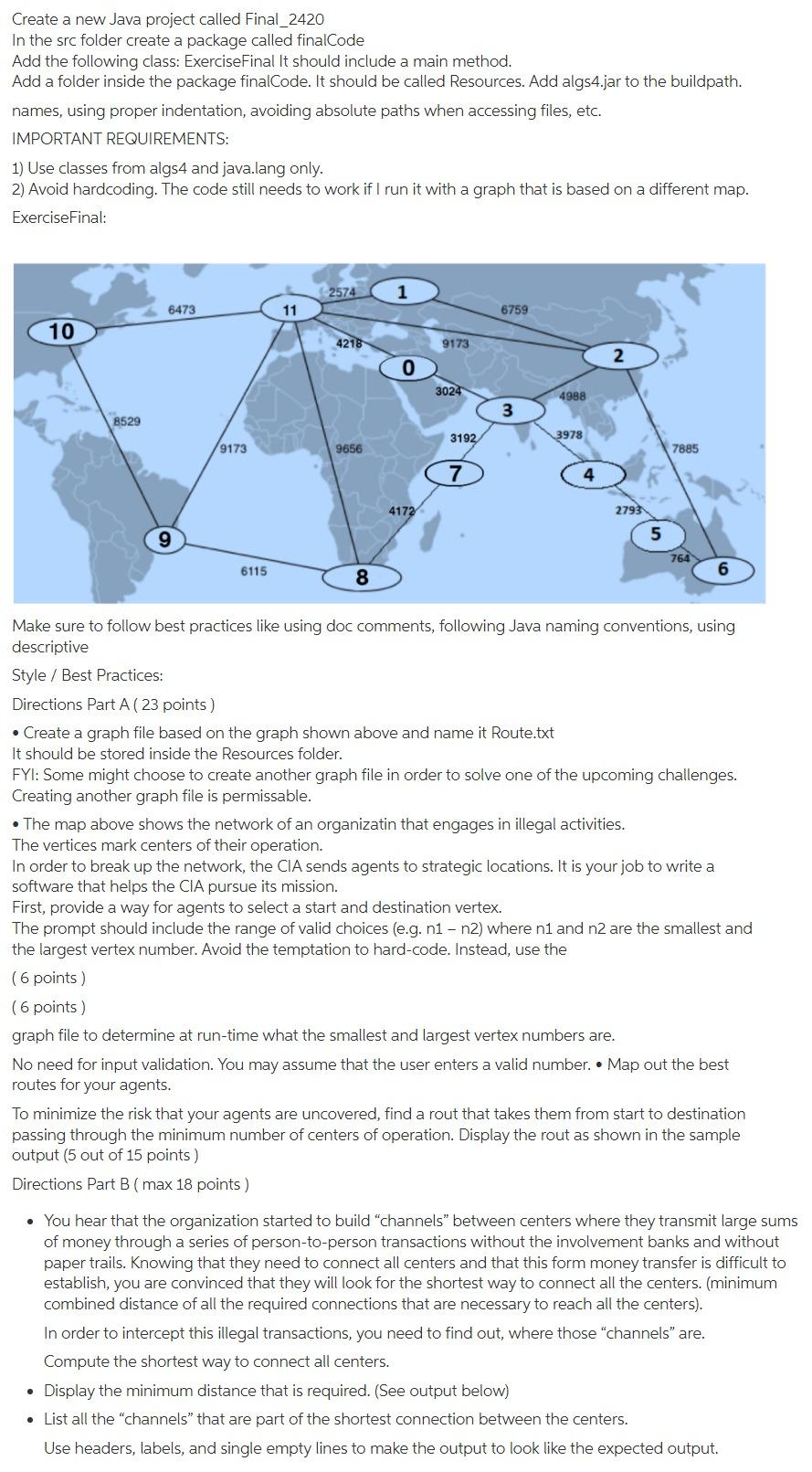 Create a new Java project called Final_2420 In the | Chegg.com
