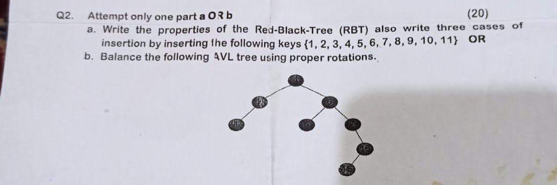 Solved Q2. Attempt only one part a OR b (20) a. Write the | Chegg.com