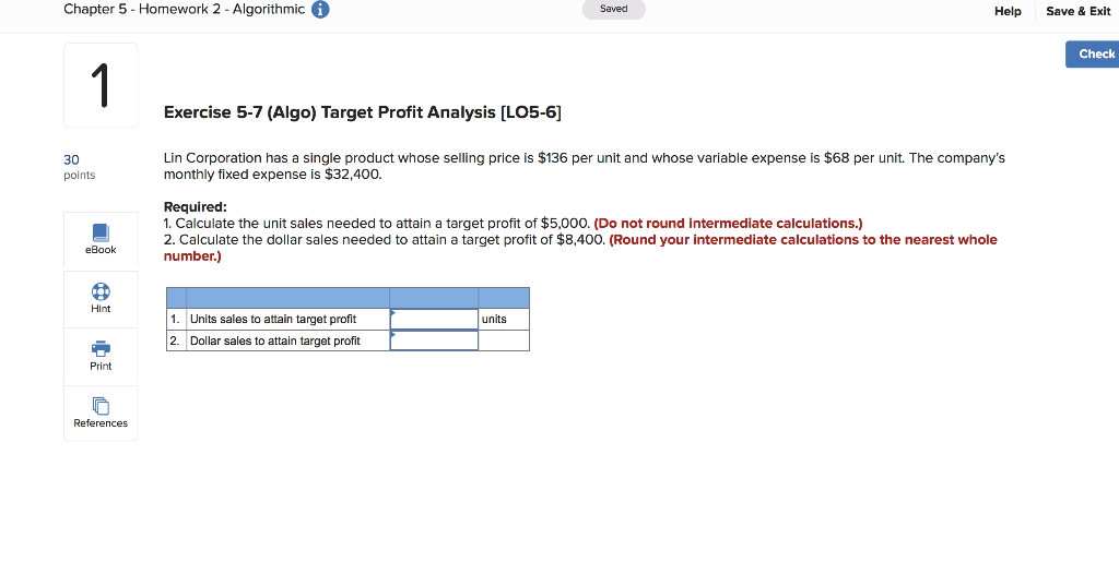 Solved Chapter 5 - Homework 2 - Algorithmic i Saved Help | Chegg.com