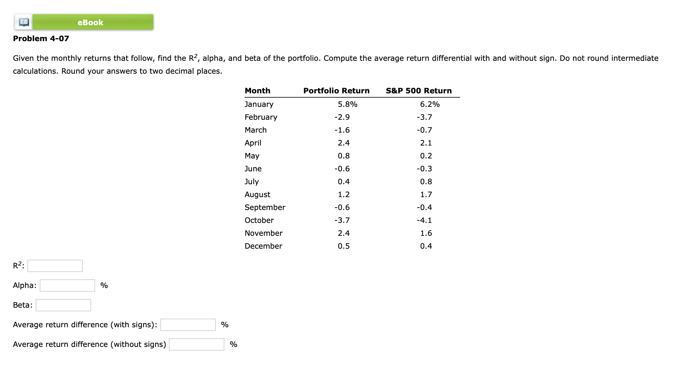 Solved calculations. Round your answers to two decimal | Chegg.com
