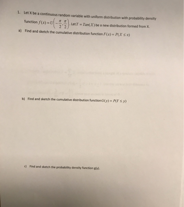 Solved 1 Let X Be A Continuous Random Variable With Uniform 6459
