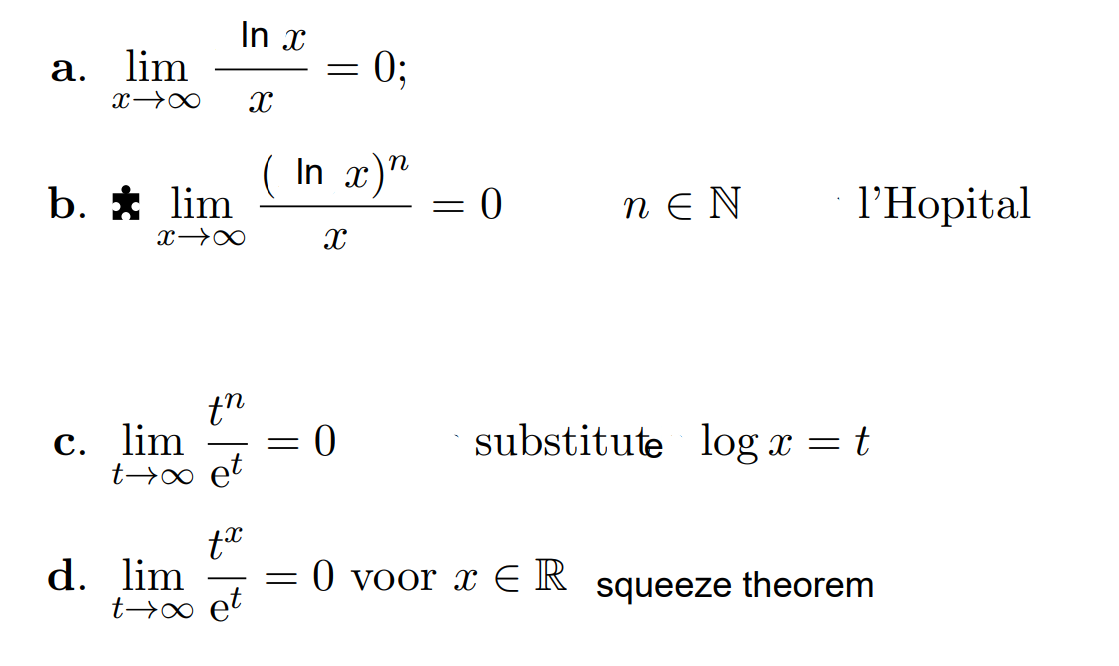 Solved a. limx→∞xlnx=0; b. ⋆limx→∞x(lnx)n=0n∈N l'Hopital c. | Chegg.com