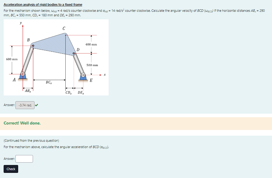 Solved Acceleration analysis of rigid bodies to a fixed | Chegg.com