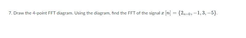 Solved 7. Draw the 4-point FFT diagram. Using the diagram, | Chegg.com