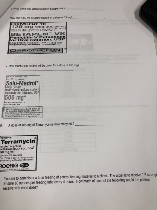 Solved 6. What is the final concentration of Betapen-VK? How | Chegg.com