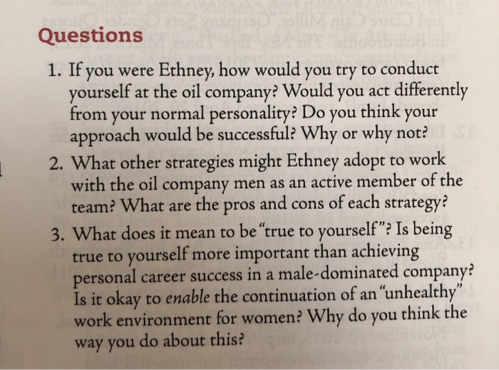 Solved Questions 1. If you were Ethney, how would you try to | Chegg.com