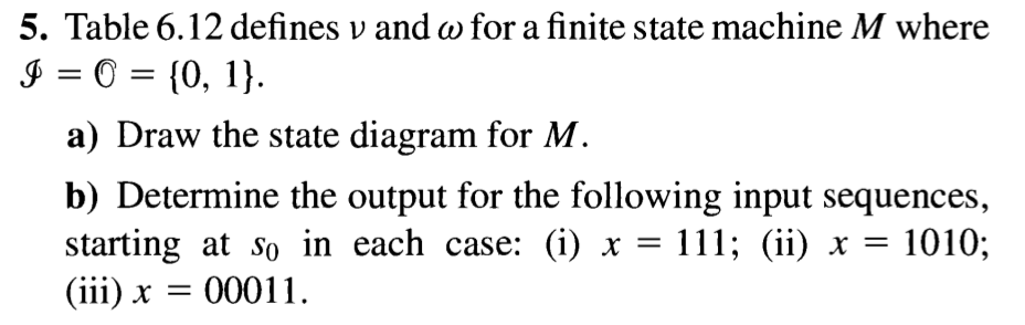 Solved Discrete Maths - Chapter 6.2 : Finite State Machines: | Chegg.com