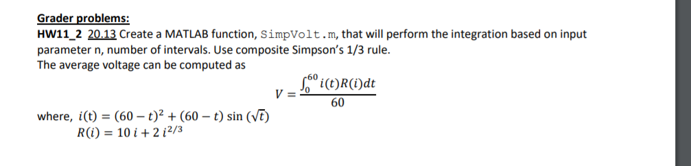 Solved Grader problems: HW11_2 20.13 Create a MATLAB | Chegg.com