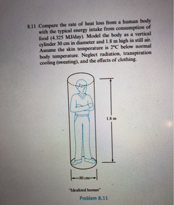Solved 8.11 Compare the rate of heat loss from a human body | Chegg.com