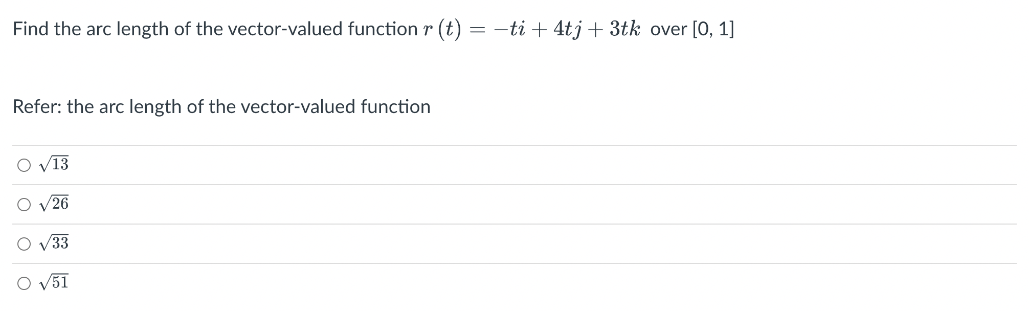 Solved Find the arc length of the vector-valued function | Chegg.com