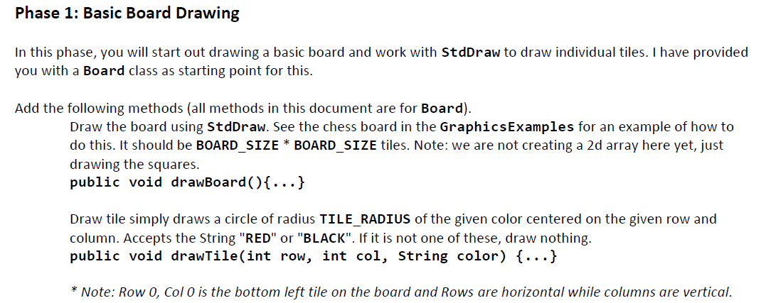 Solved we are meant to make a simple checkers game in java | Chegg.com