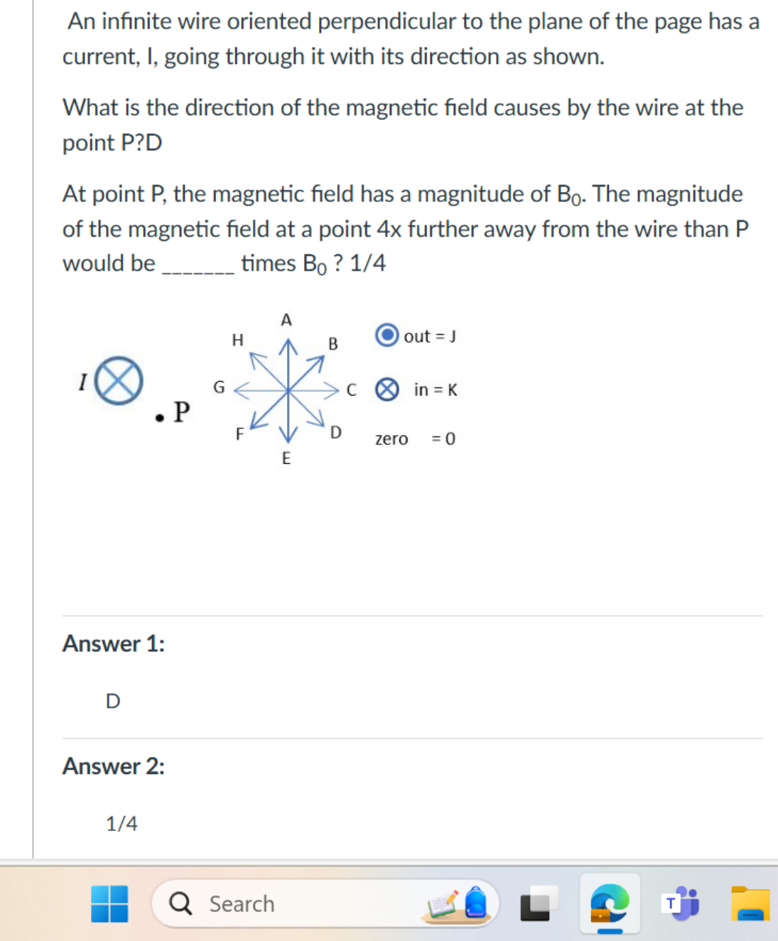 Solved An infinite wire oriented perpendicular to the plane | Chegg.com