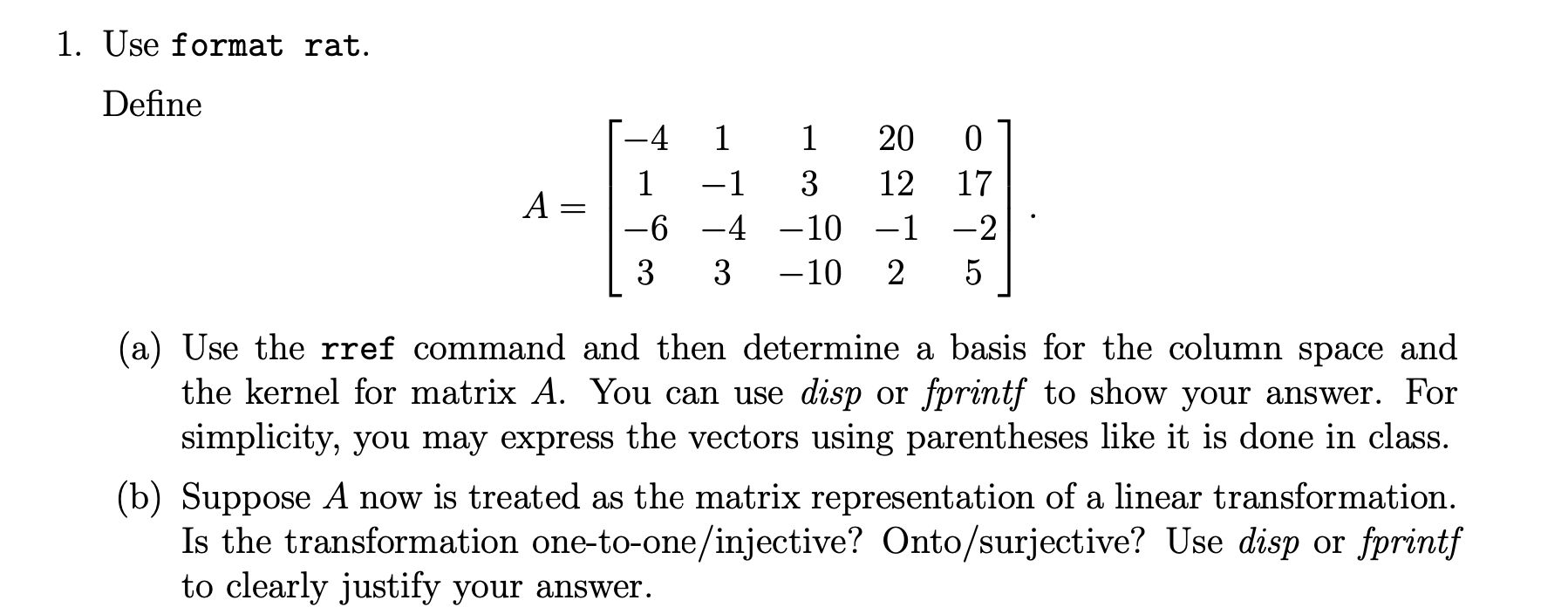 Solved 1. Use format rat. Define | Chegg.com Solved 1. Use format rat. Define | Chegg.com