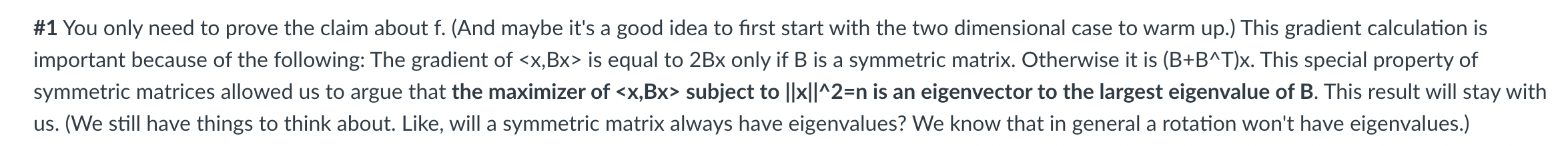 Solved Gradients. Let B∈Rn×n a matrix and consider the two | Chegg.com