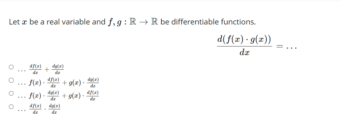 Solved ?Let x ﻿be a real variable and f,g:R→R ﻿be | Chegg.com