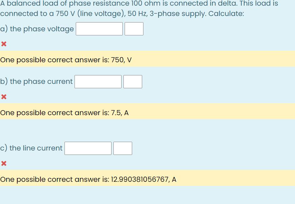 Solved A balanced load of phase resistance 100 ohm is | Chegg.com