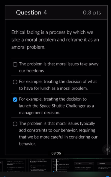 Solved Question 40.3 ﻿ptsEthical fading is a process by | Chegg.com