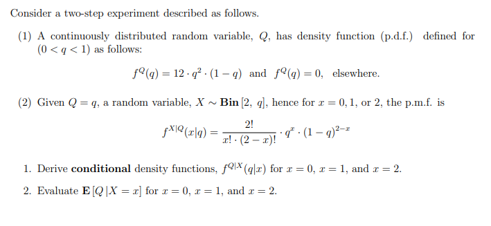 Solved Consider a two-step experiment described as follows. | Chegg.com