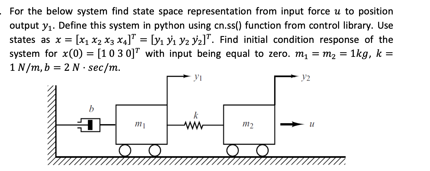 Solved For the below system find state space representation | Chegg.com