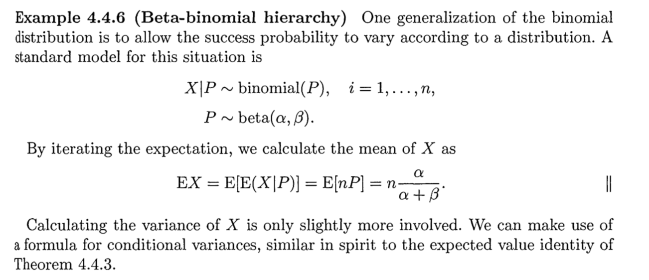 Solved Example 4.4.6 (Beta-binomial hierarchy) One | Chegg.com