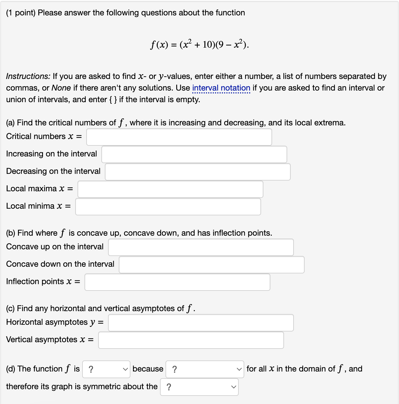 Solved Solve (1 ﻿point) ﻿Please answer the following | Chegg.com