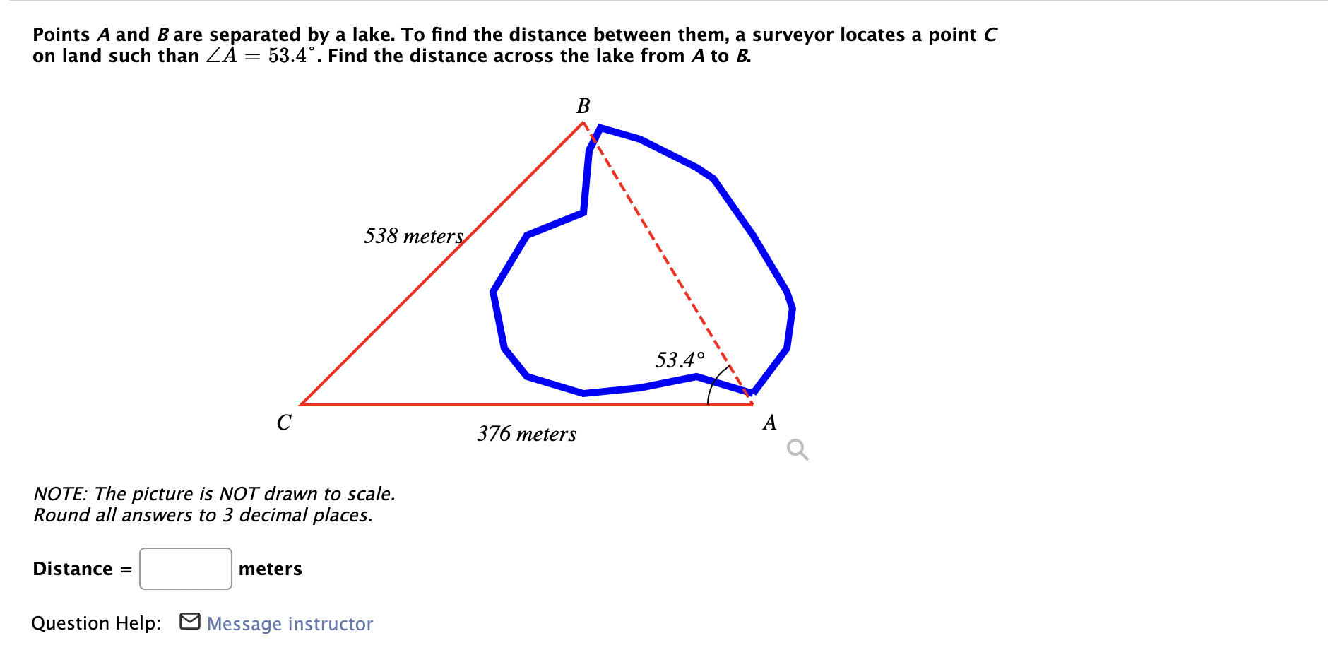 Solved Points A and B are separated by a lake. To find the | Chegg.com