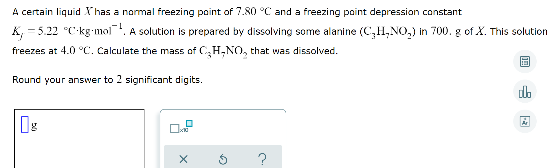Solved = A certain liquid X has a normal freezing point of | Chegg.com