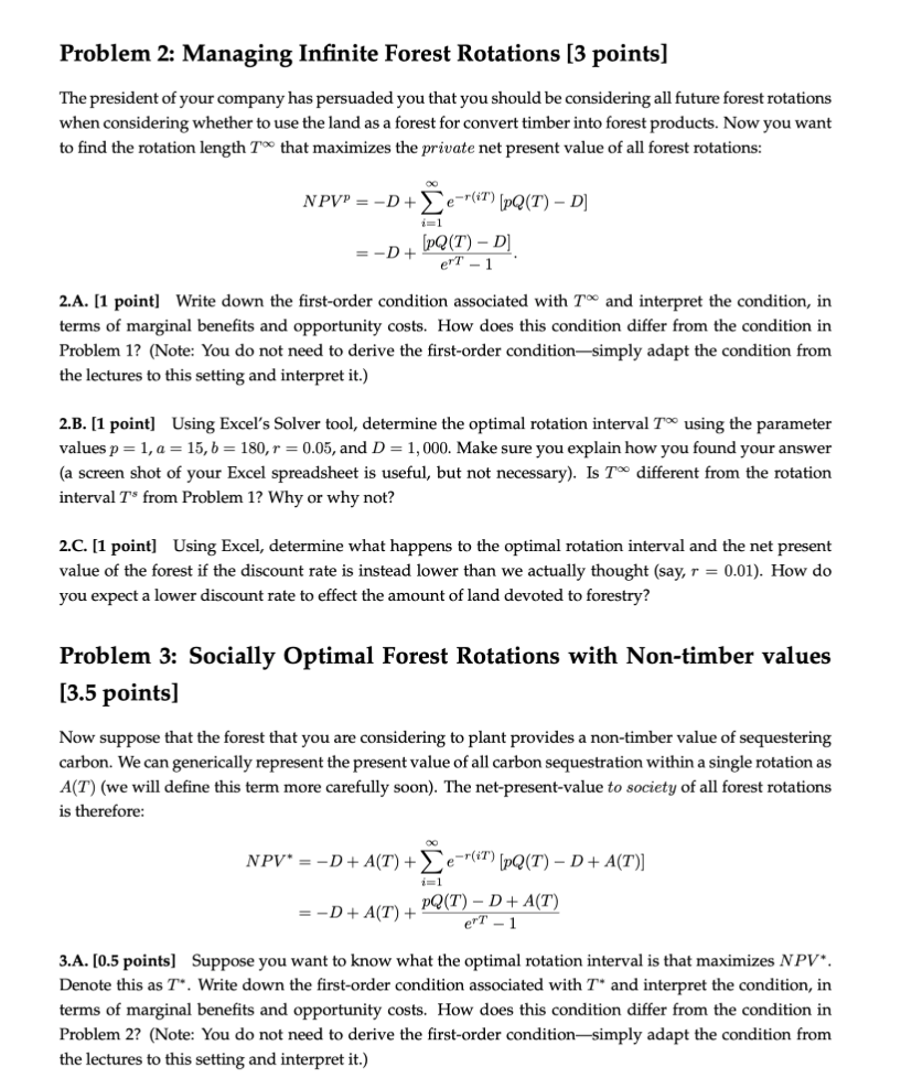 Problem 2: Managing Infinite Forest Rotations [3 | Chegg.com