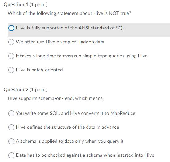 Solved Question 1 (1 point) Which of the following statement | Chegg.com