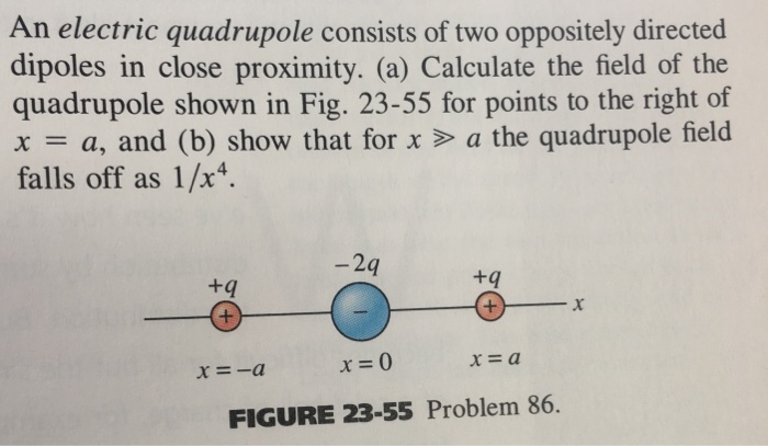Solved An electric quadrupole consists of two oppositely | Chegg.com