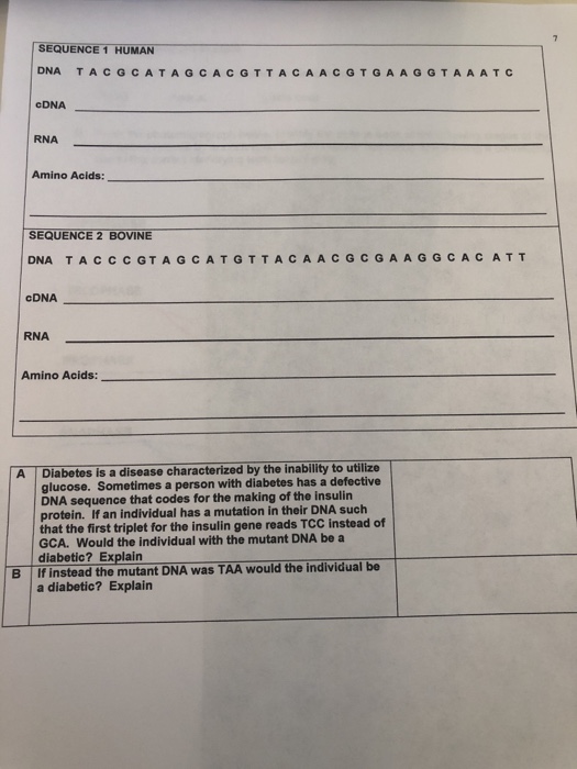 Solved 1. Using the DNA sequence below, make a complementary | Chegg.com