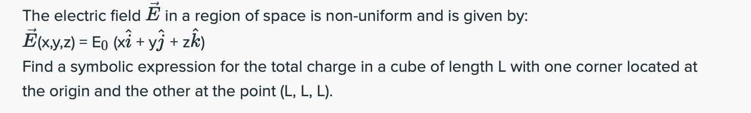 Solved The electric field E in a region of space is | Chegg.com