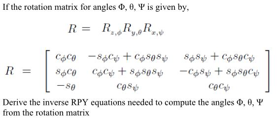 Solved If the rotation matrix for angles Φ, θ, Ψ is given | Chegg.com