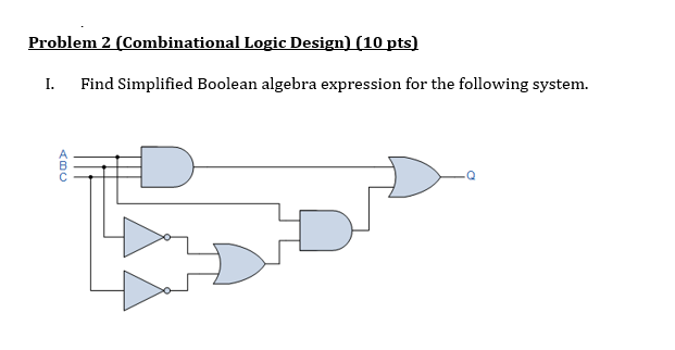Solved Problem 2 (Combinational Logic Design) (10 pts) I. | Chegg.com