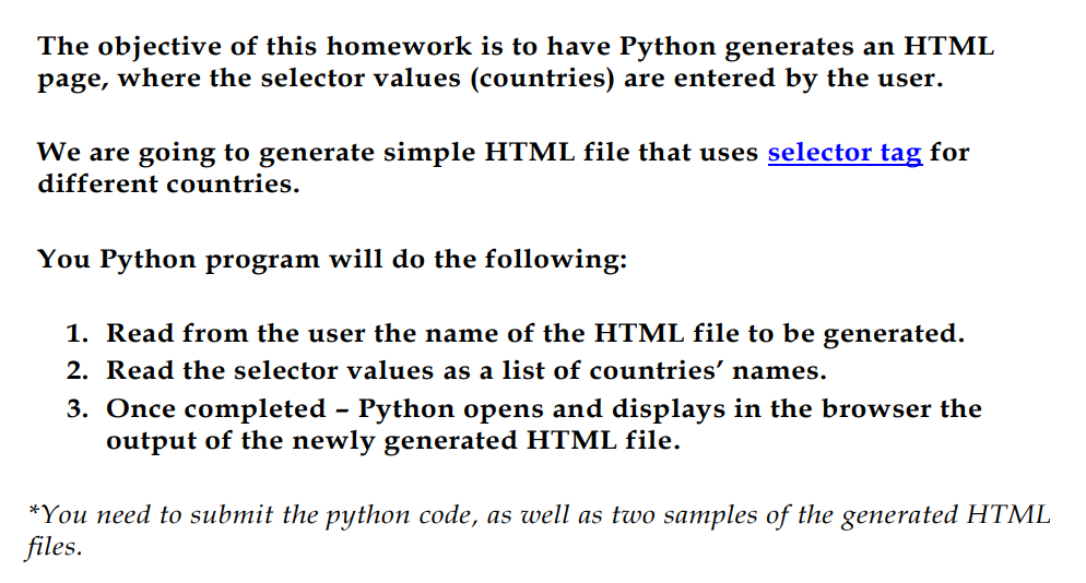 Solved The objective of this homework is to have Python | Chegg.com