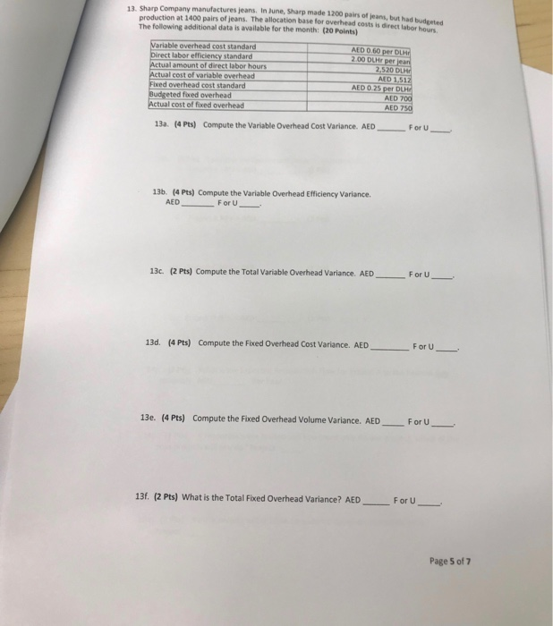 Solved 1 Sharp Company manufactures jeans. In June, Sharp | Chegg.com