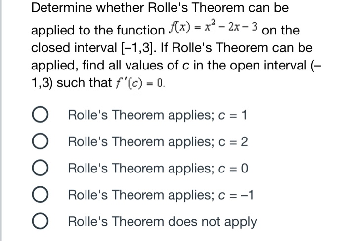 Solved Determine whether Rolle's Theorem can be applied to | Chegg.com