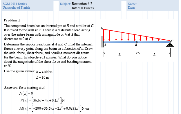 Solved Create force equilibrium and moment equilibrium | Chegg.com