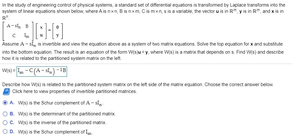 Solved In the study of engineering control of physical | Chegg.com