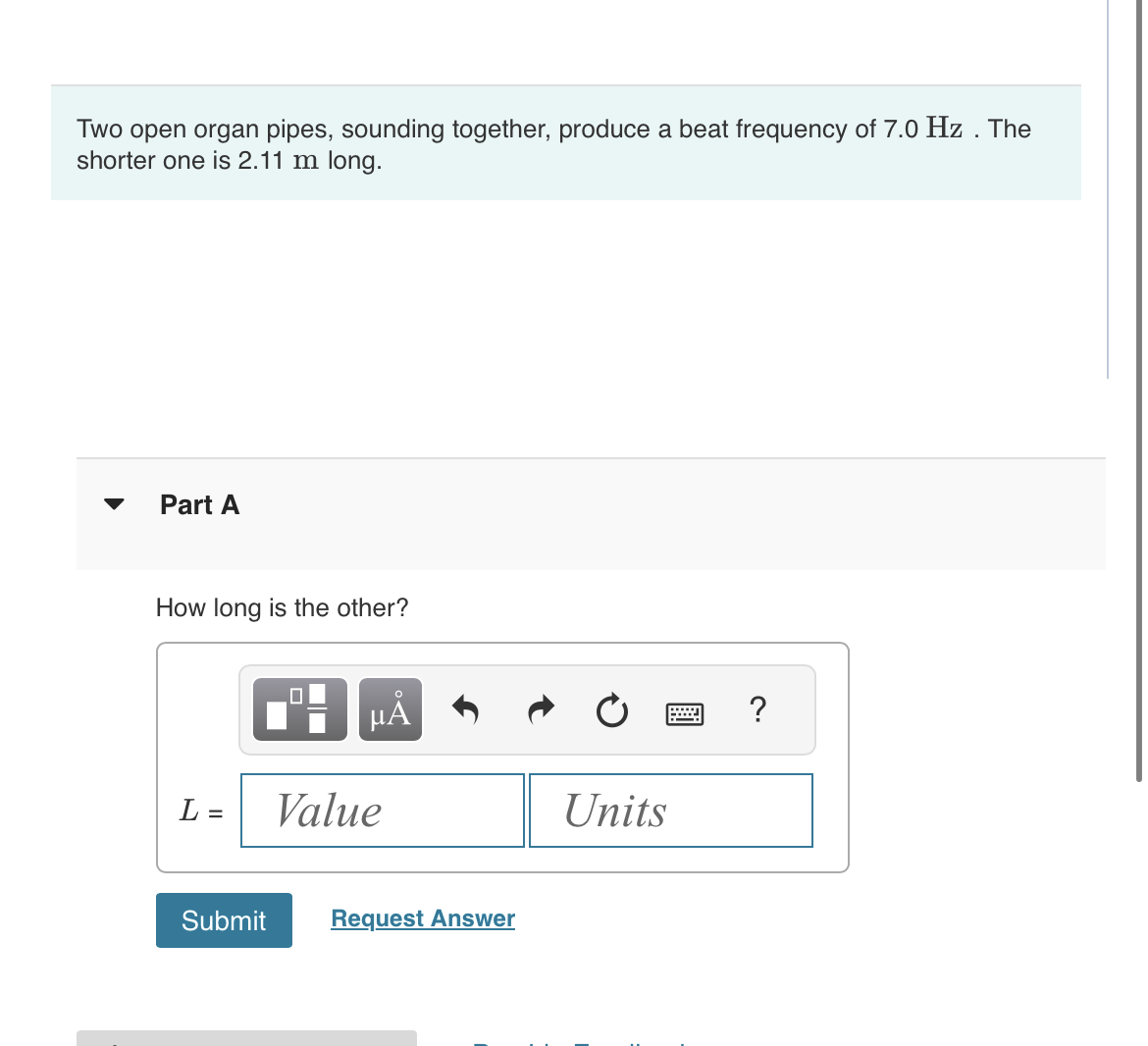 Solved Two open organ pipes, sounding together, produce a | Chegg.com
