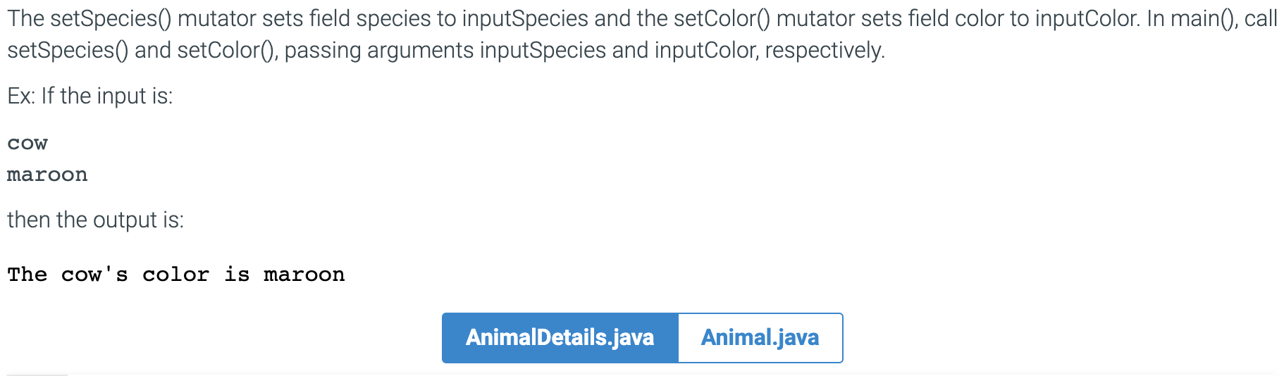Solved Animal.javapublic class Animal { private String | Chegg.com Solved Animal.javapublic class Animal { private String | Chegg.com