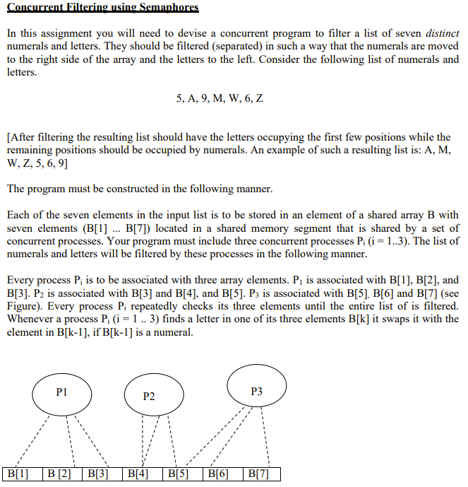 Solved Concurrent Filtering Using Semaphores In This 