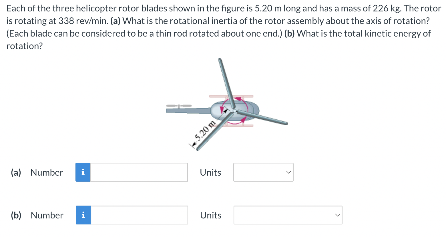 Solved Each of the three helicopter rotor blades shown in | Chegg.com