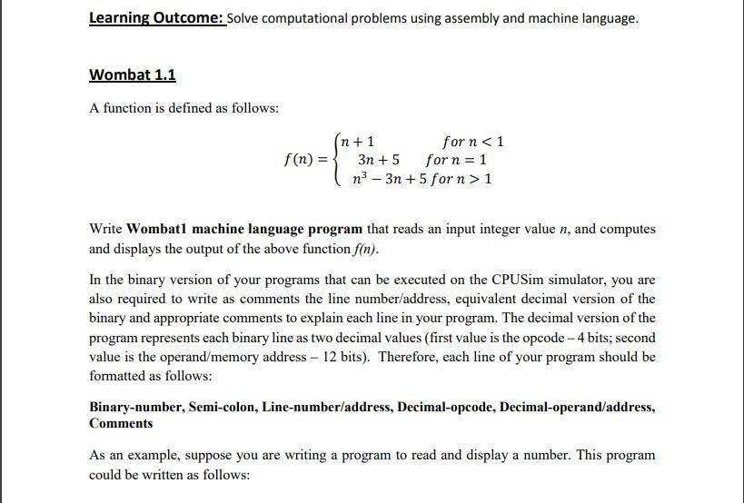 Learning Outcome: Solve computational problems using | Chegg.com