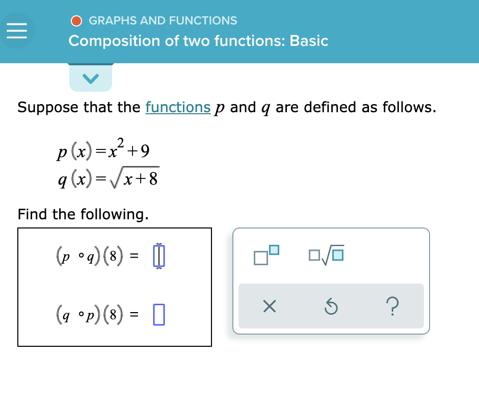 Solved Graphs And Functions Composition Of Two Functions
