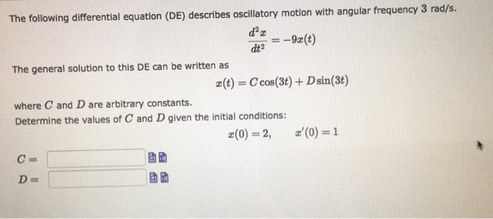 Solved The following differential equation (DE) describes | Chegg.com